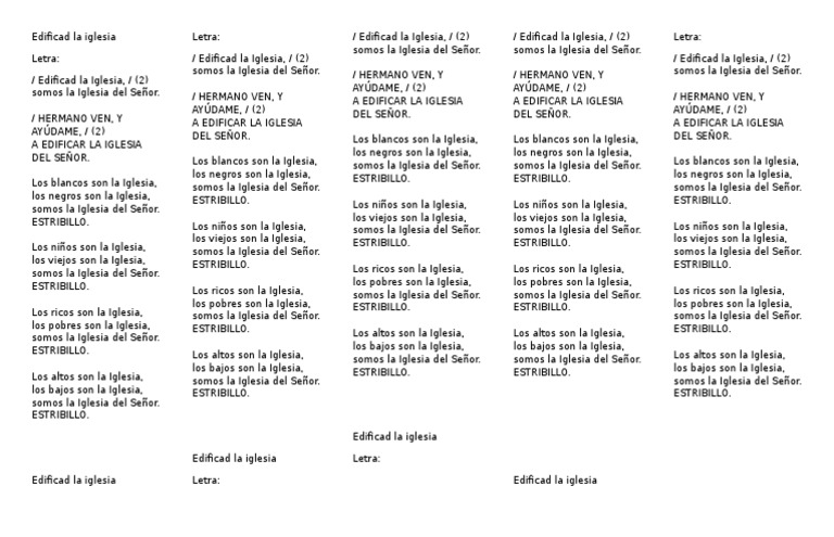 Cancion A Edificar La Iglesia | PDF | Ocio