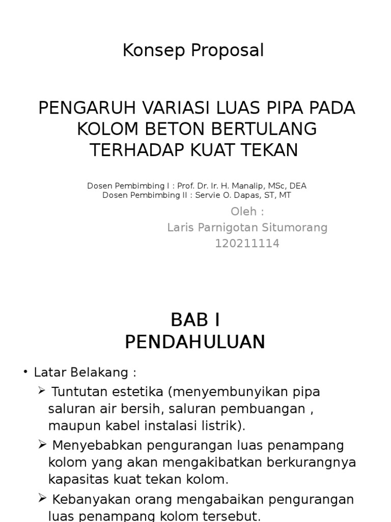 Pengaruh Variasi Luas Pipa Pada Kolom Beton Bertulang | PDF