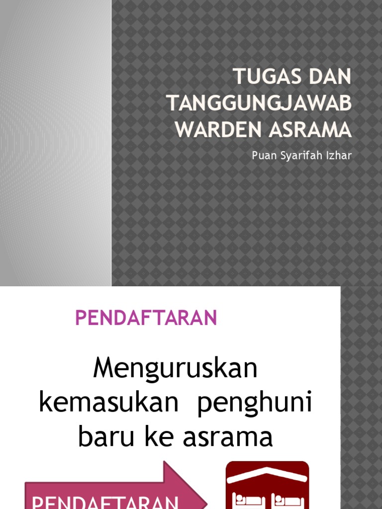 Tugas Dan Tanggungjawab Warden Asrama2 | PDF