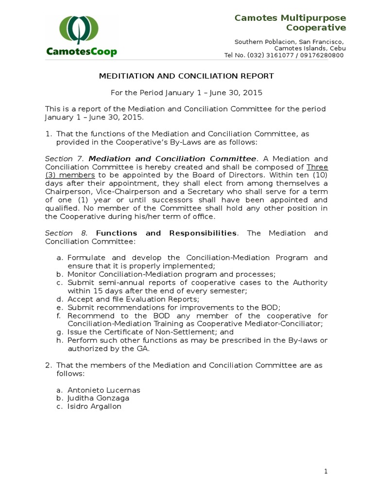 Mediation and Conciliation Report 2015 | PDF | Mediation | Social ...