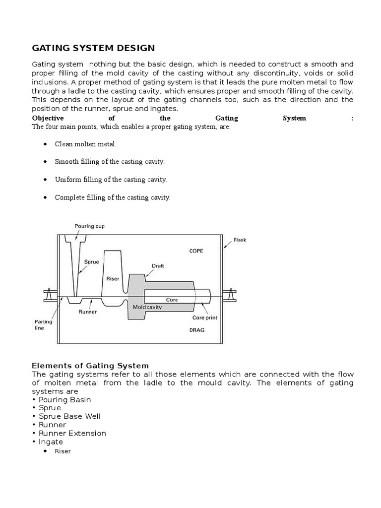 Gating System Design | PDF | Casting (Metalworking) | Physics