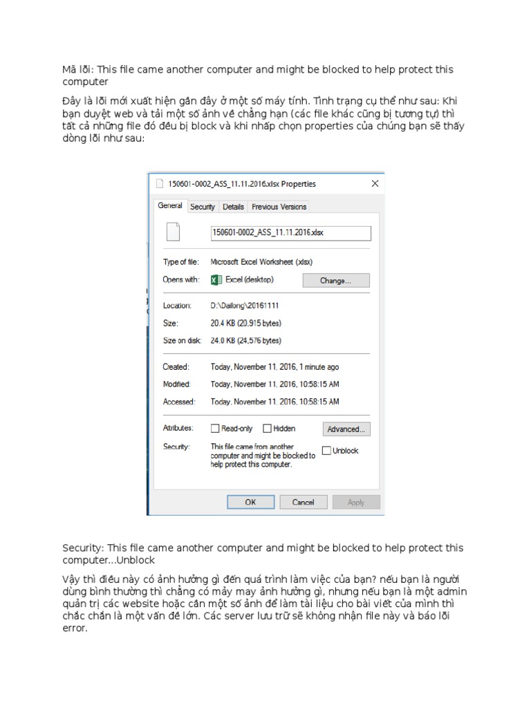 This File Came Another Computer and Might Be Blocked To Help Protect ...