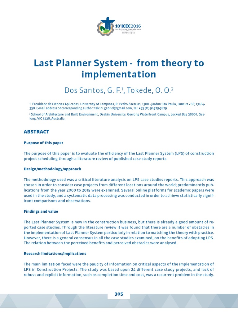 Last Planner System | PDF | Cognitive Science | Science