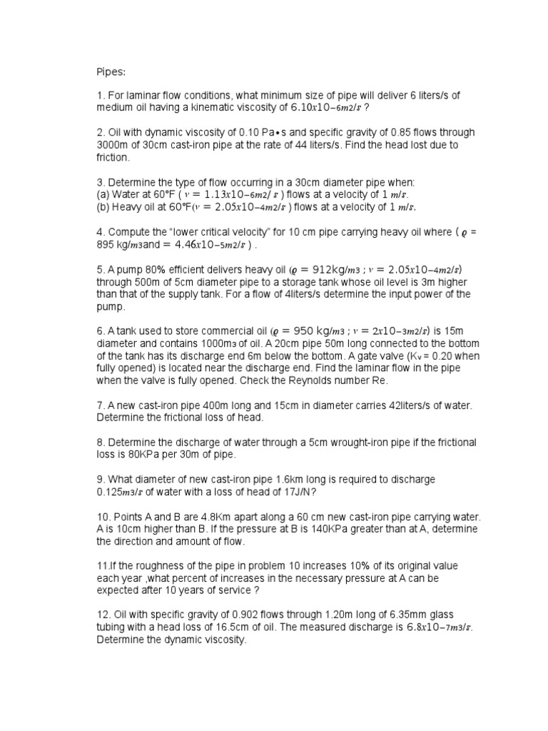 Pipes | Download Free PDF | Reynolds Number | Pump