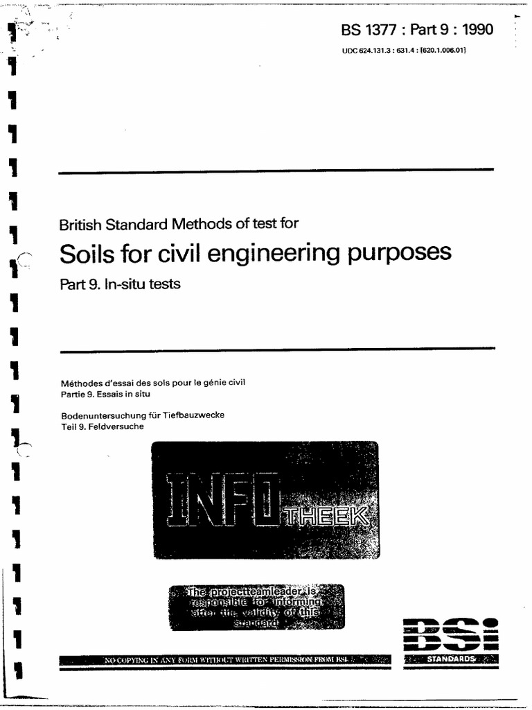 BS-1377part9-90 InSitu Test PDF | PDF | Density | Soil