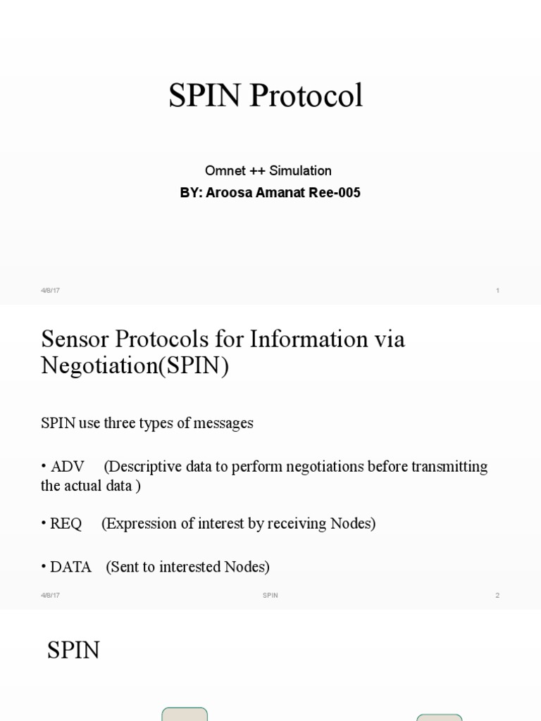 SPIN Protocol: Omnet ++ Simulation | PDF