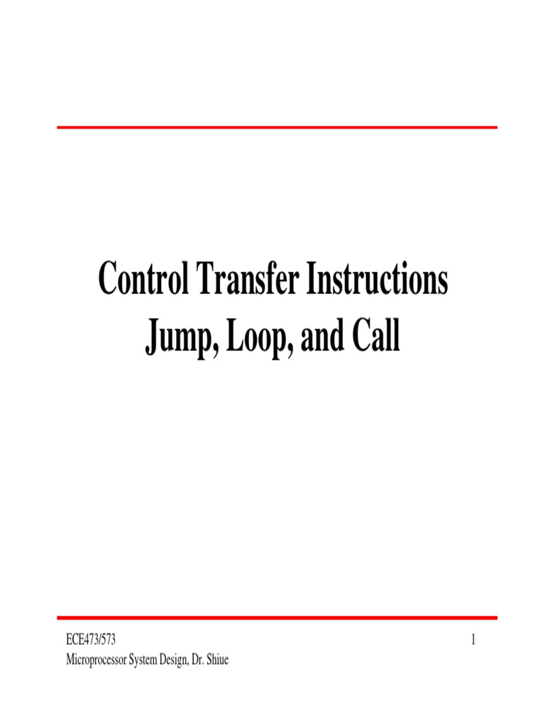 4 Inst CH3 Jump Loop Call | Download Free PDF | Subroutine | Integrated Circuit