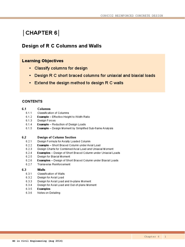 R6 - Design of RC Columns and Walls p.13 | PDF | Column | Beam (Structure)