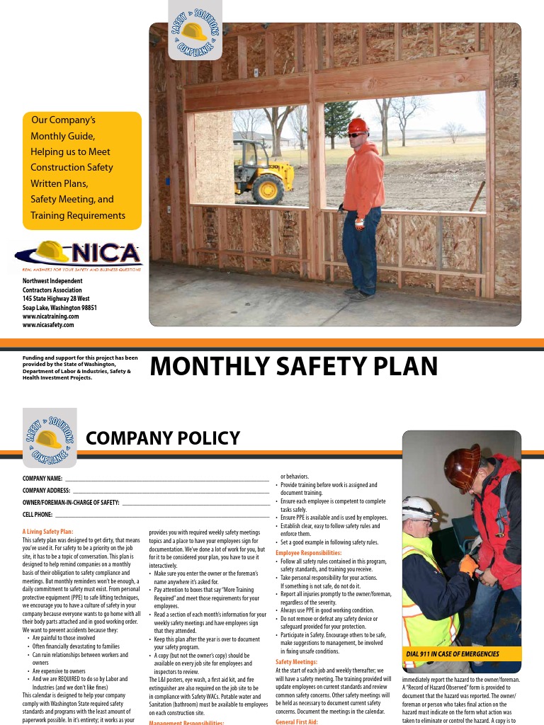 Monthly Safety Plan | PDF | Safety | Driving