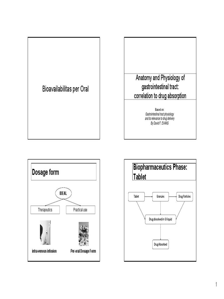 Bioavailabilitas Per Oral | PDF | Gastrointestinal Tract | Tablet ...