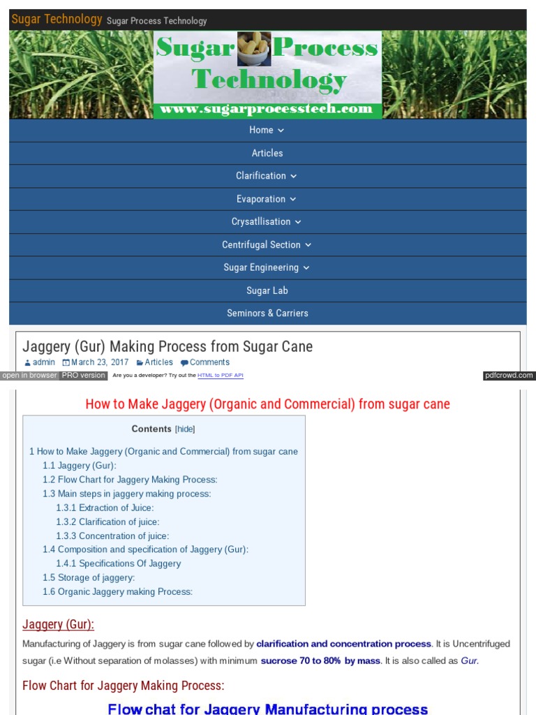 Jaggery Making Process | PDF | Sugarcane | Molasses