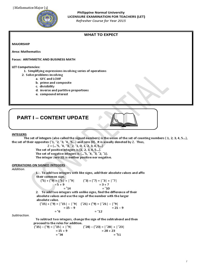 LET Reviewer for Math Majors 2025 | PDF | Triangle | Rectangle