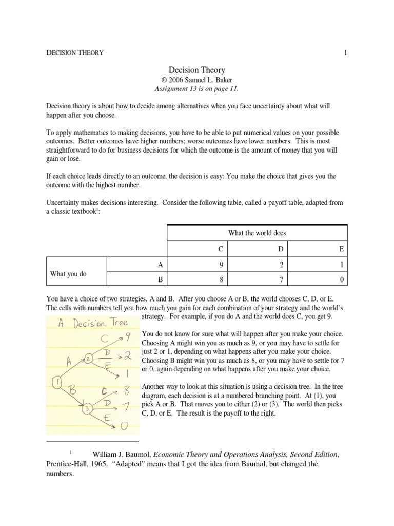 716-13 Decision Theory | PDF | Scientific Theories | Teaching Mathematics