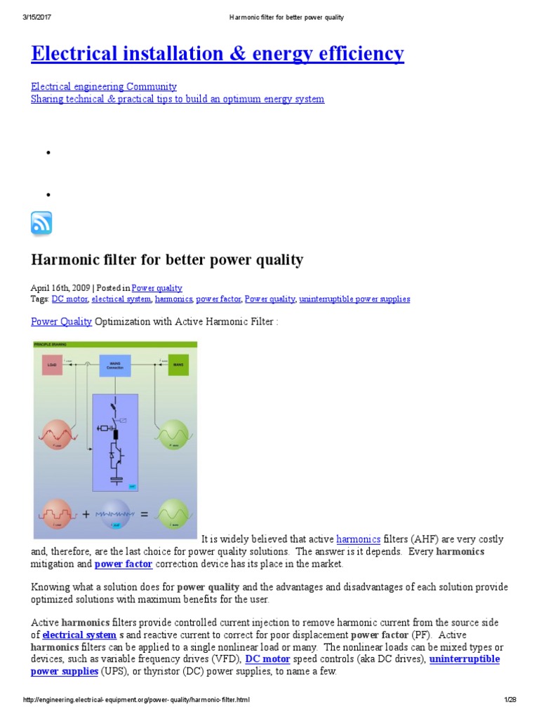 Active Harmonic Filters for Power Quality | PDF | Rectifier | Capacitor