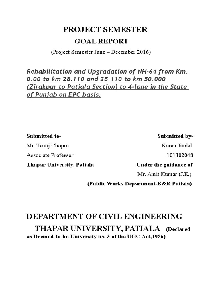 Project Semester: Goal Report | Download Free PDF | Road | Industries