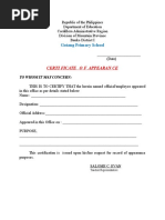Template - Certificate of Appearance | PDF