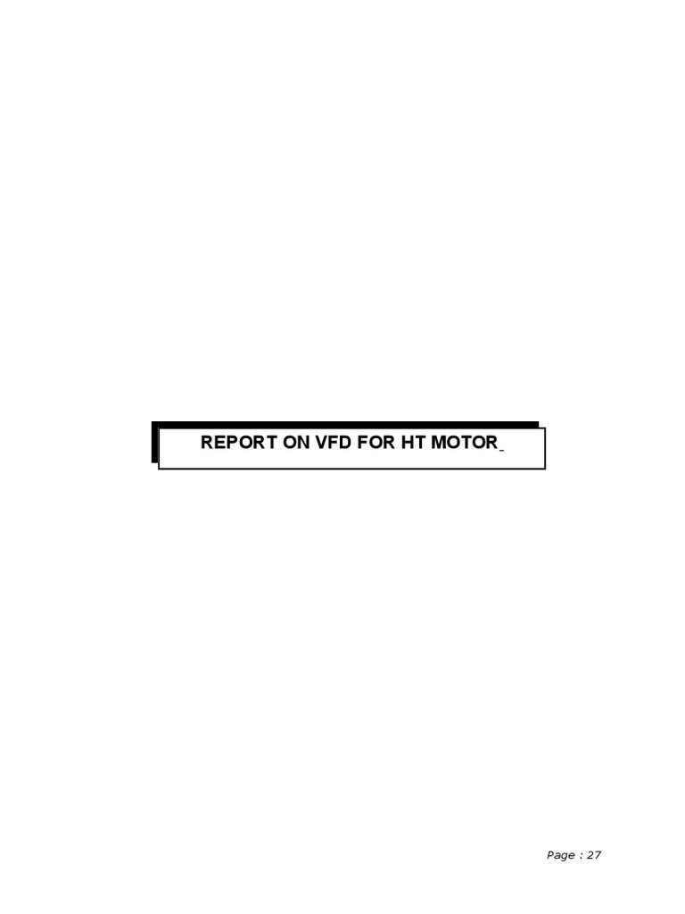 Report On VFD For HT Motor | PDF | Technology & Engineering