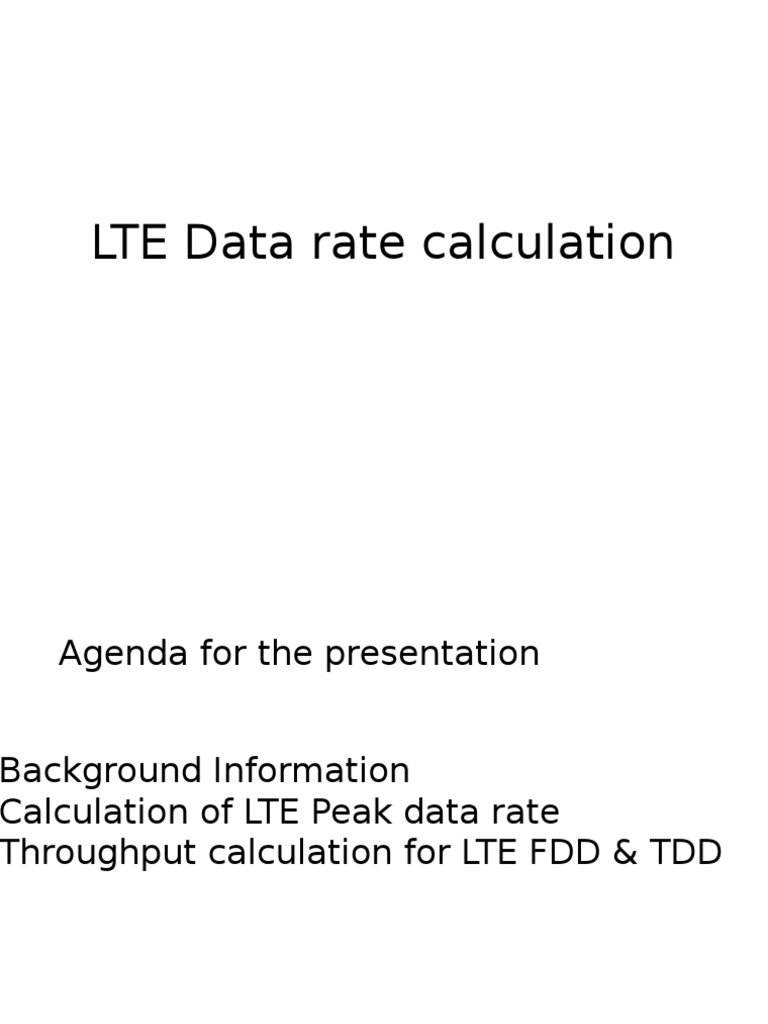LTE Data Rate Calculation Overview | PDF | Duplex (Telecommunications ...
