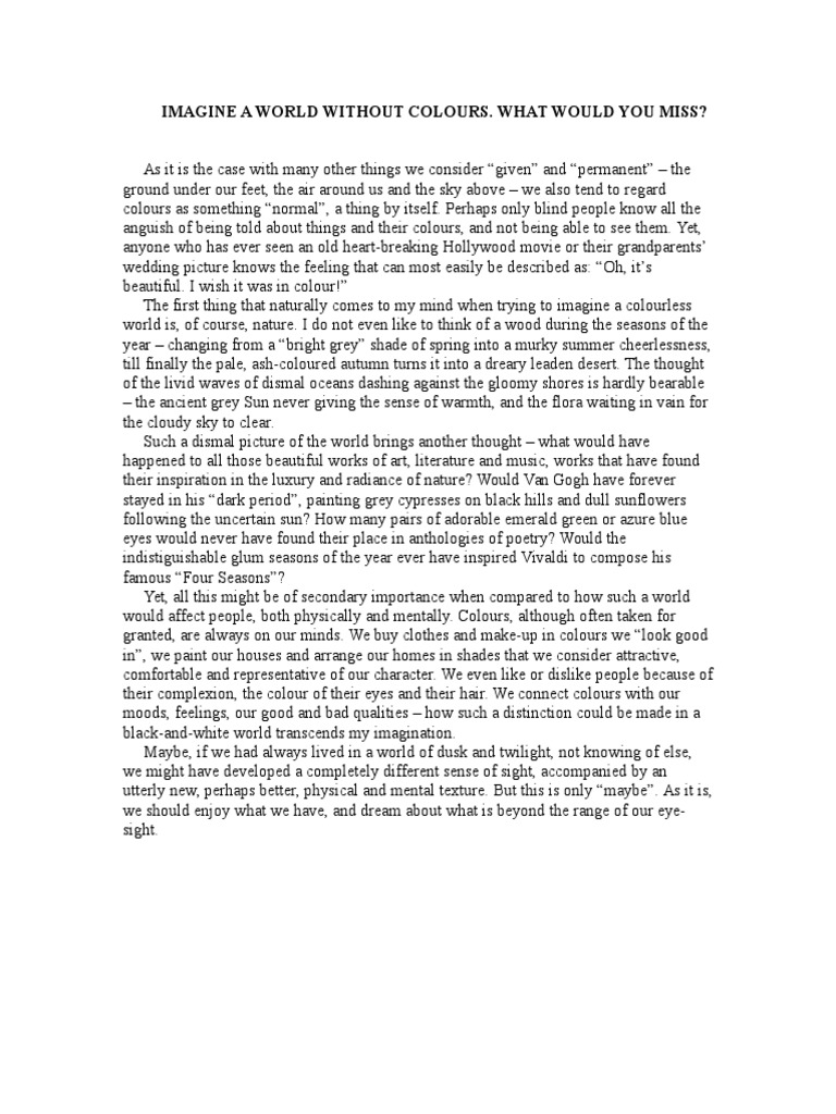 World Without Colours | PDF | Art
