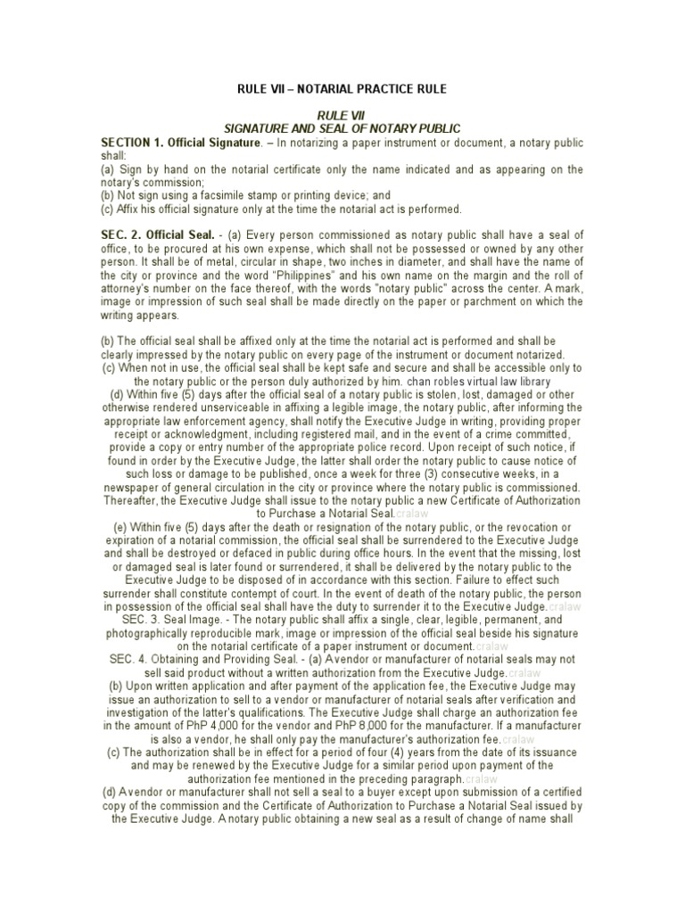 Notarial Practice Rule | PDF | Seal (Emblem) | Notary Public