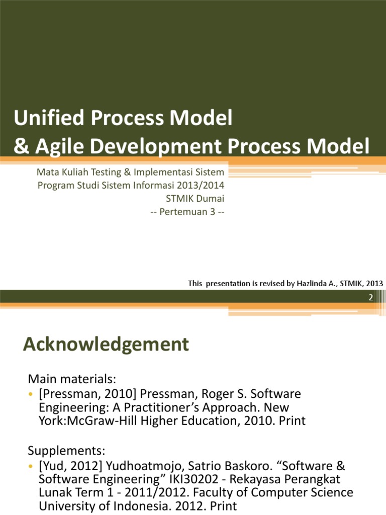 03 - Unified Process Model and Agile Development PDF | PDF | Bisnis | Komputer