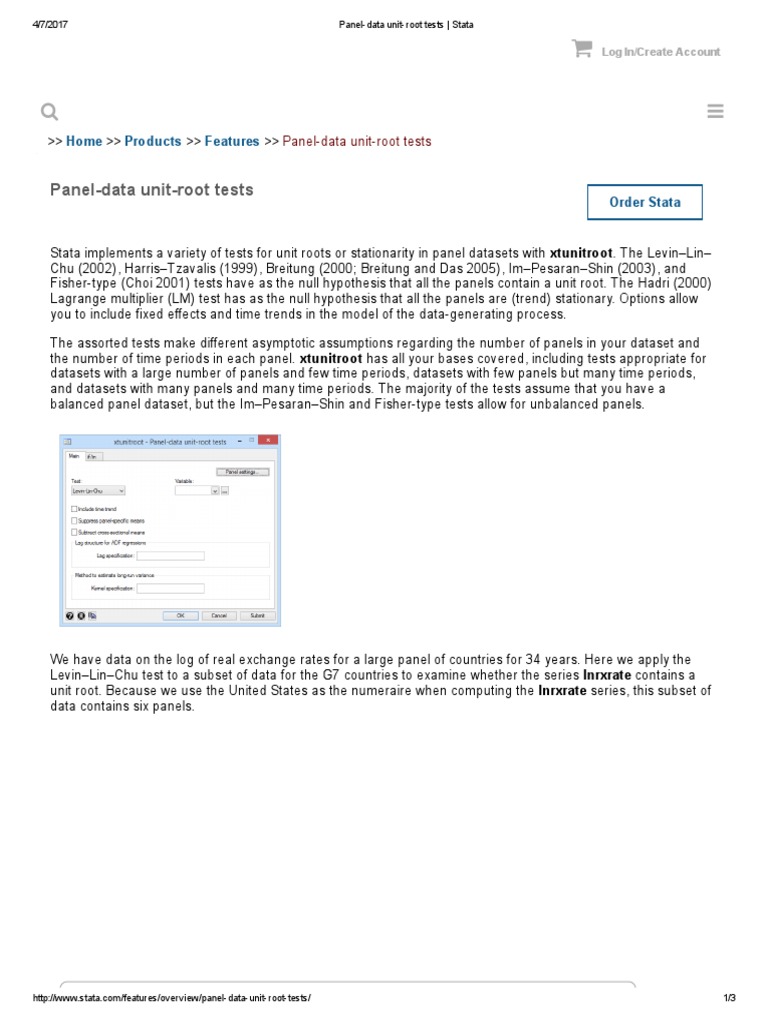 Panel Data Unit-Root Tests Guide | PDF | Stationary Process ...