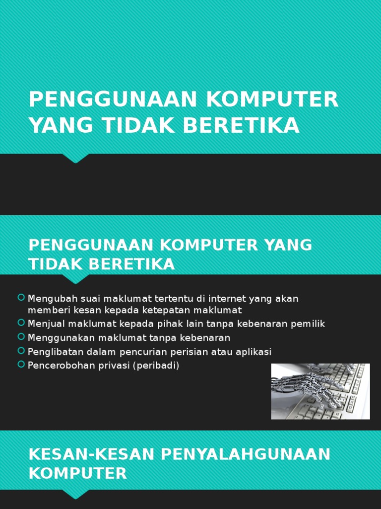 Penggunaan Komputer Yang Tidak Beretika | PDF