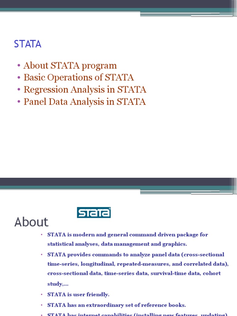 STATA Basics Regression and Panal Data | PDF | Logistic Regression ...