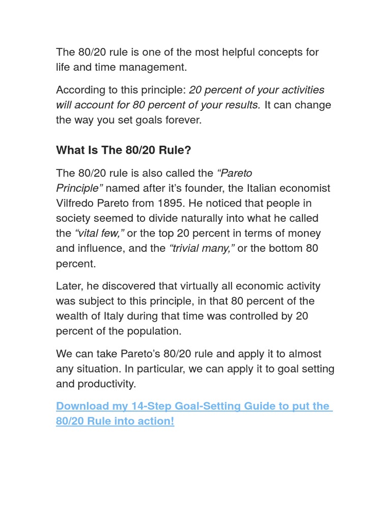 What Is The 80/20 Rule?: Will Account For 80 Percent of Your Results ...