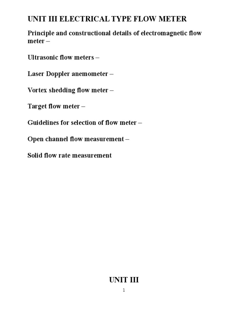 Electrical Type Flow Meters | PDF | Flow Measurement | Doppler Effect