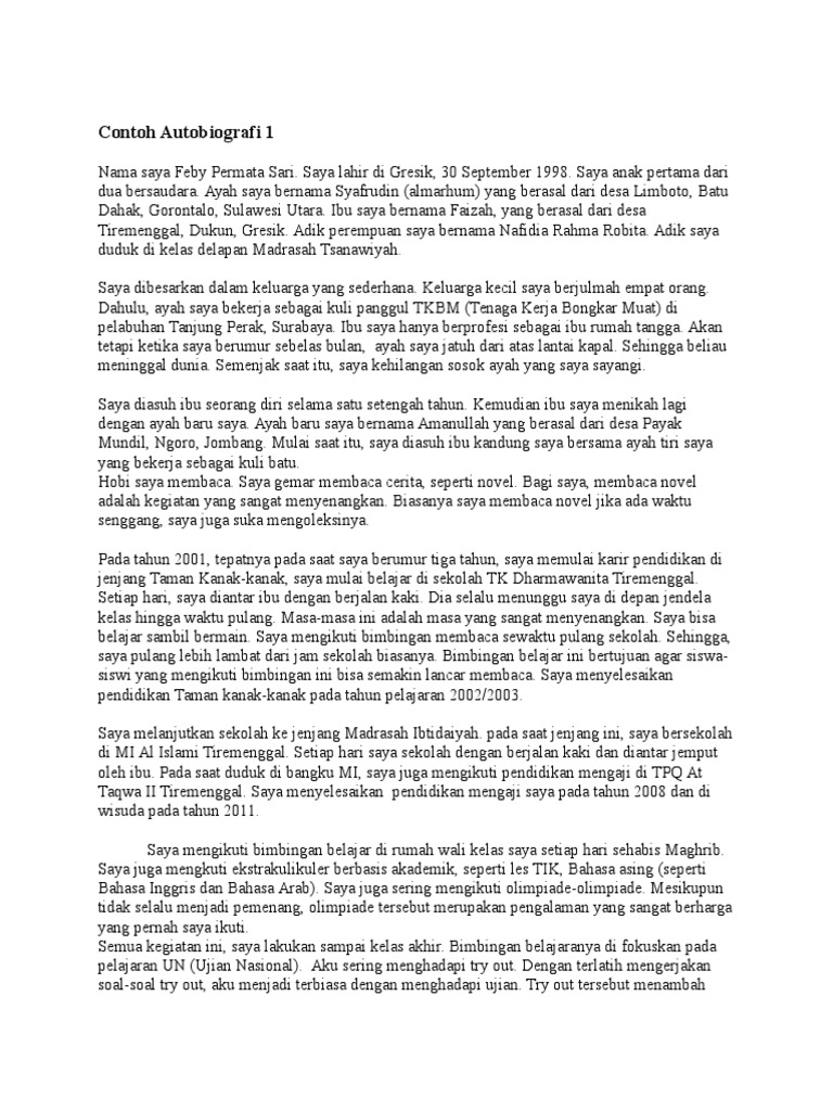 Contoh Autobiografi 1 Pdf