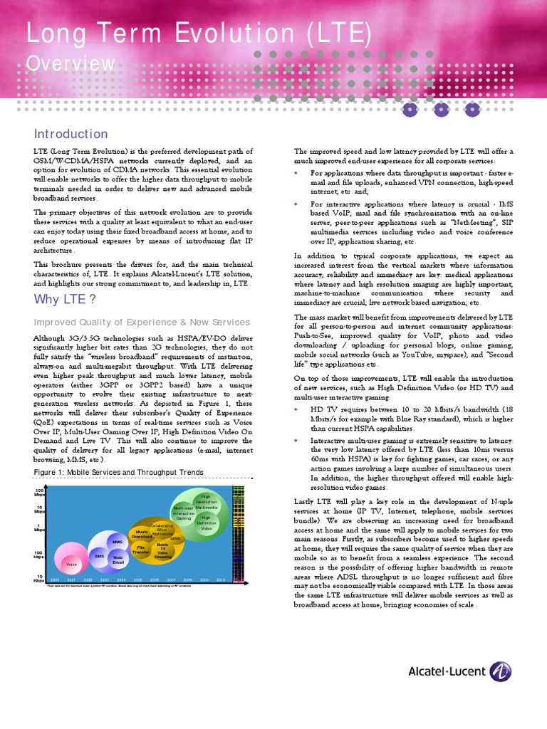 Alcatel-Lucent LTE Overview PDF | PDF | Lte (Telecommunication) | High Speed Packet Access
