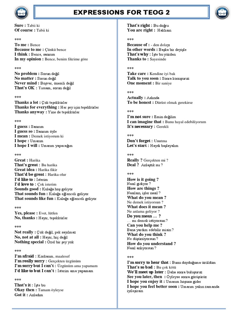 TEOG 2 Expression Test | PDF