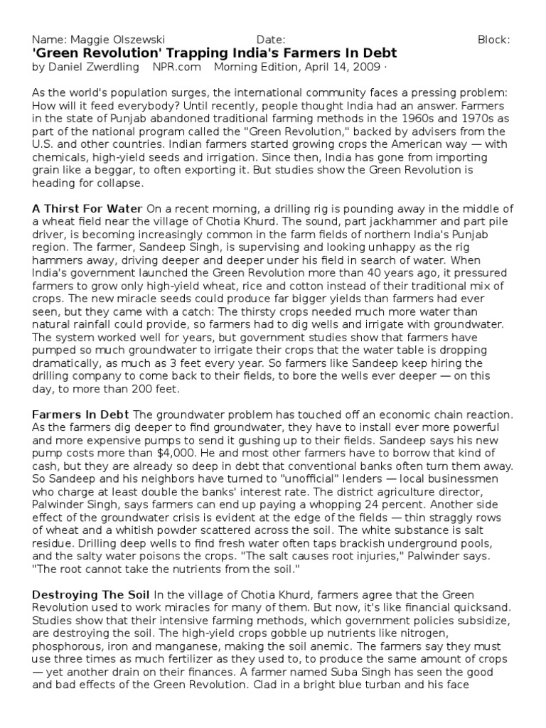 Article Greenrevolutionexpires | PDF | Green Revolution | Land Use
