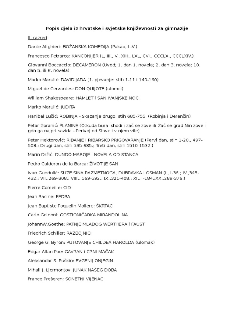 Lektira - 2. Razred | PDF