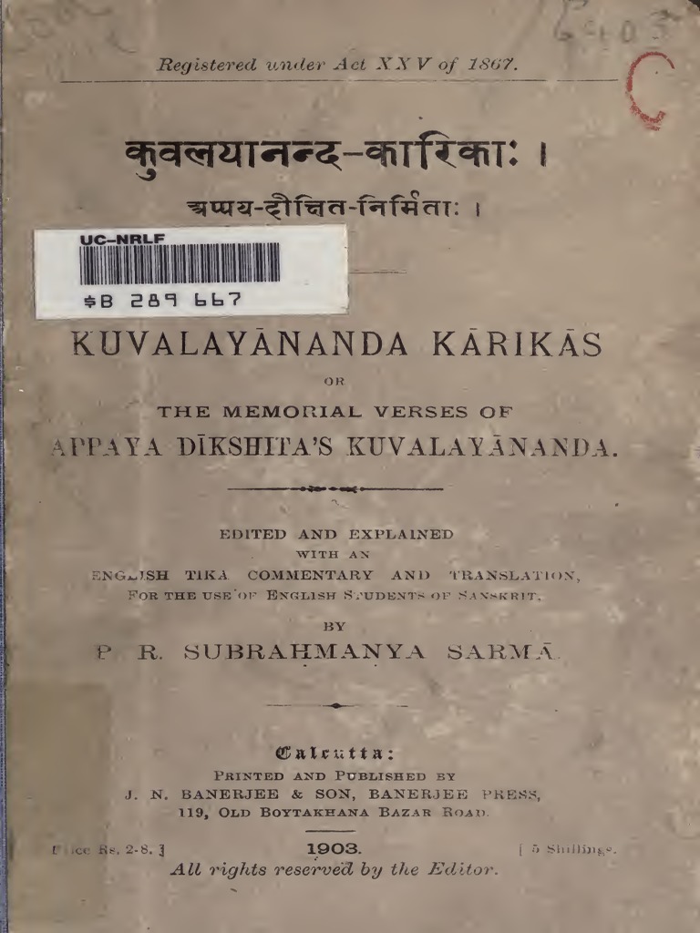 Kuvalayananda: A Guide for Students | PDF | Sanskrit | Poetry