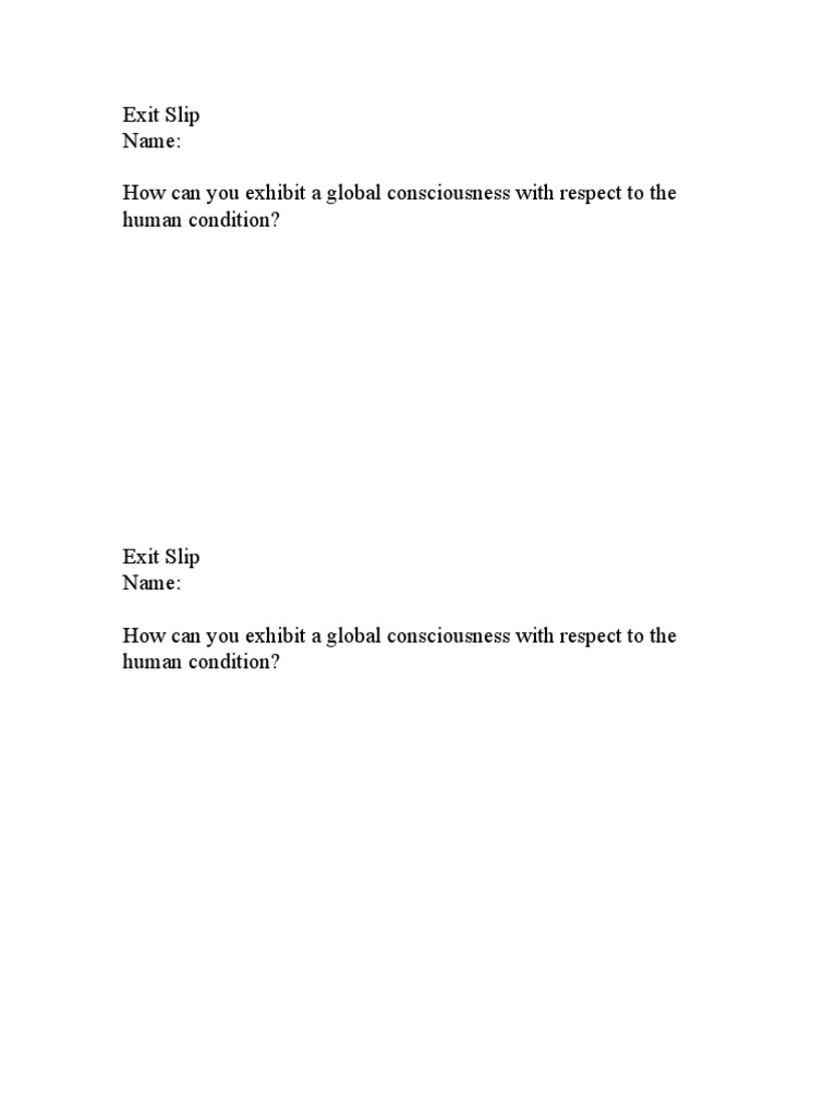 Exit Slip Examples | PDF