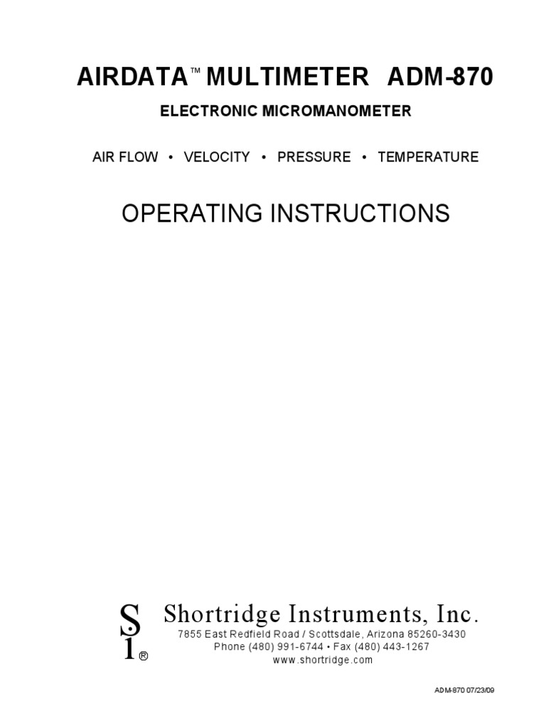Adm 870 PDF | PDF | Battery (Electricity) | Pressure Measurement