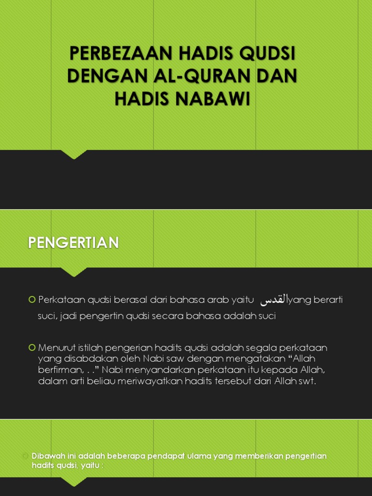 Perbezaan Hadis Qudsi Dengan Al-Quran Dan Hadis Nabawi | PDF