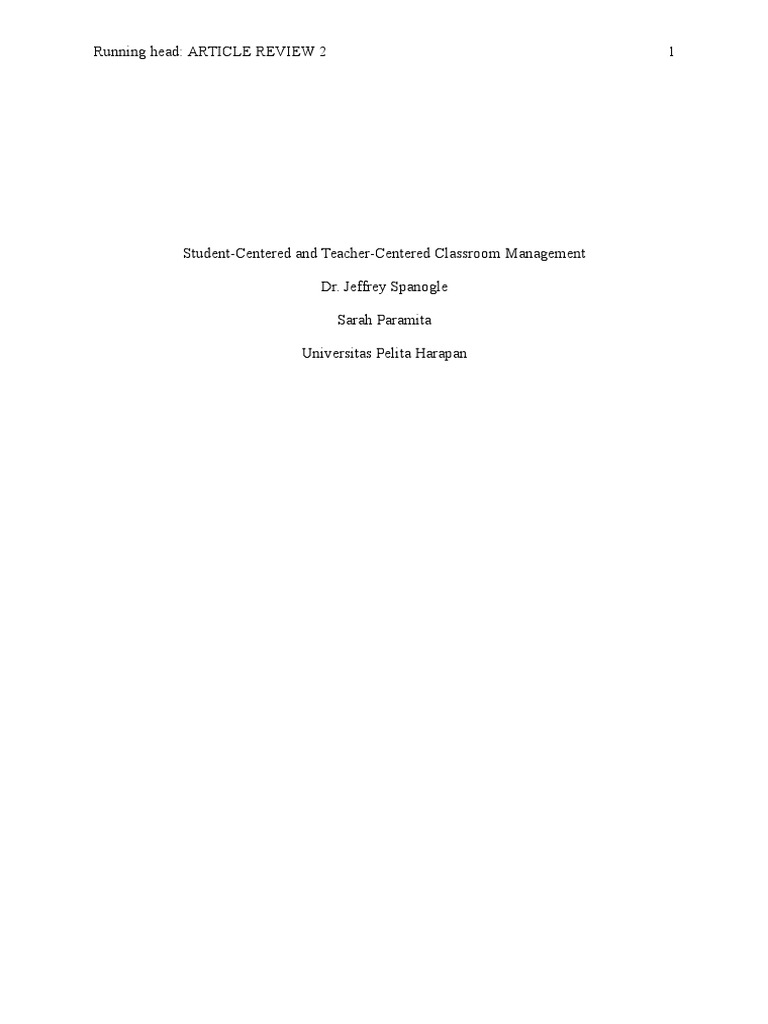 Article Rev 2 Revised | Download Free PDF | Classroom Management ...