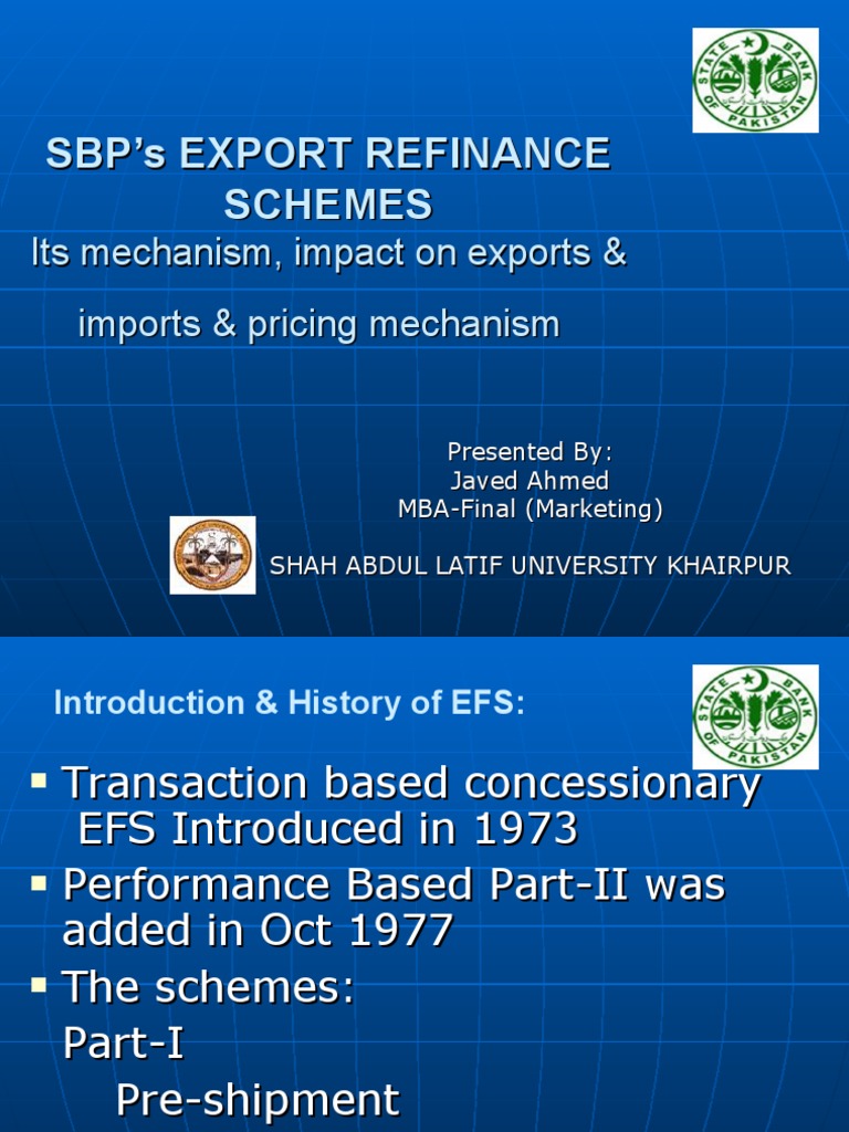 SBP's EXPORT REFINANCESCHEMES | PDF