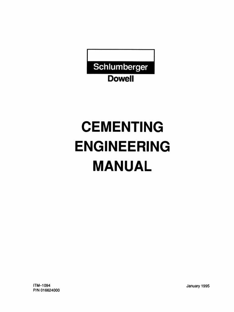 Cementing Engineering Manual Part 1 PDF | PDF