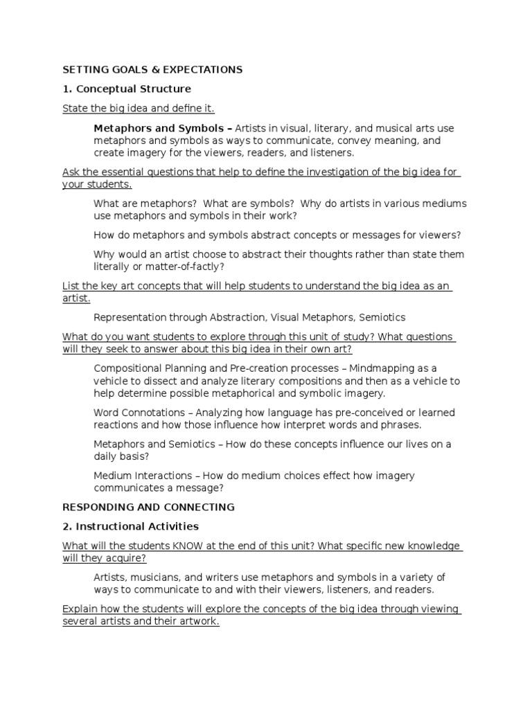 Lesson Plan - Metaphors and Symbols | PDF | Symbols | Metaphor