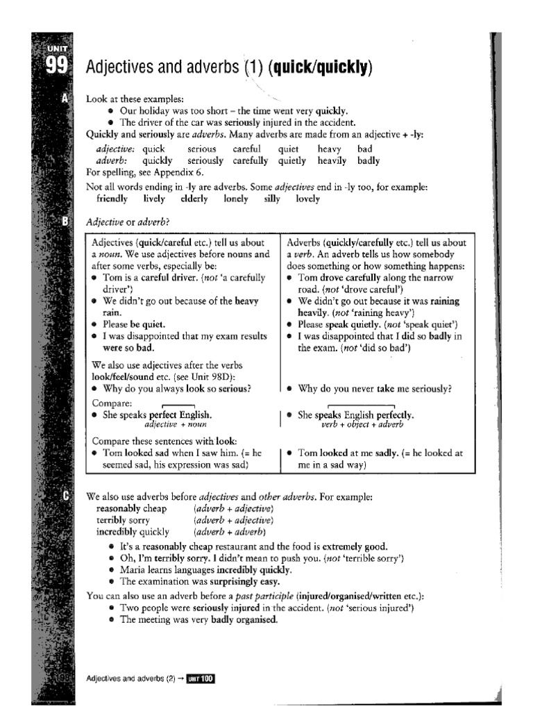 Week 8 Grammar Adj and Adv | PDF