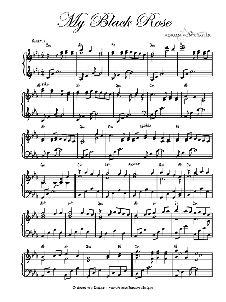 My Black Rose - Adrian Von Ziegler - Sheet Music | PDF