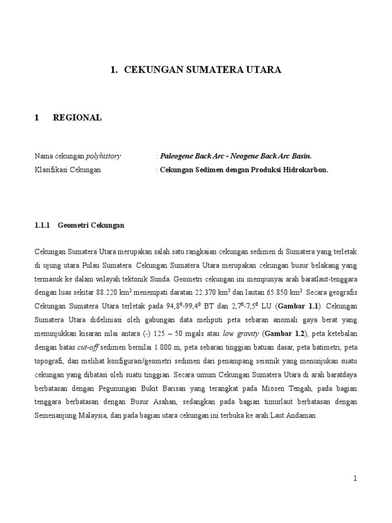 Cekungan Sumatera Utara | PDF