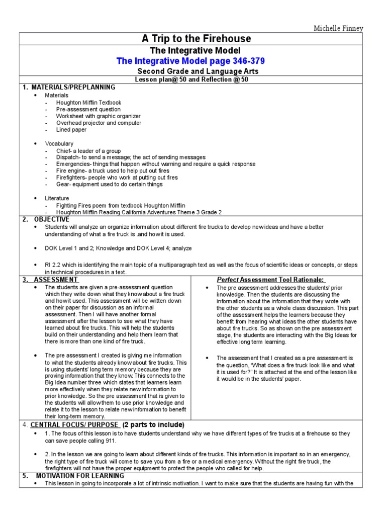 A Trip To The Firehouse Lesson Plan | PDF | Constructivism (Philosophy ...