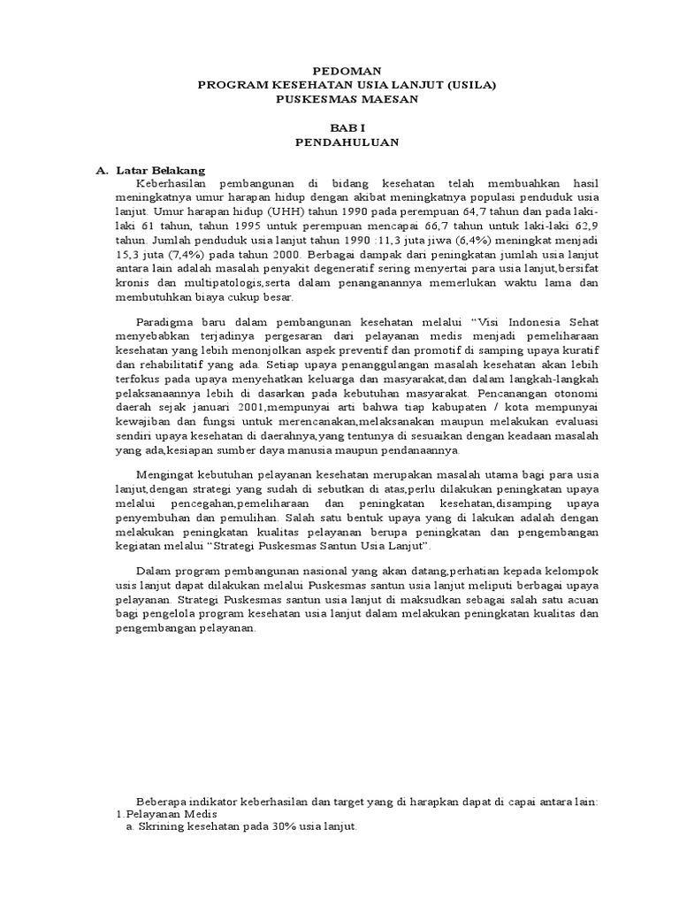 Pedoman Lansia Baru | PDF