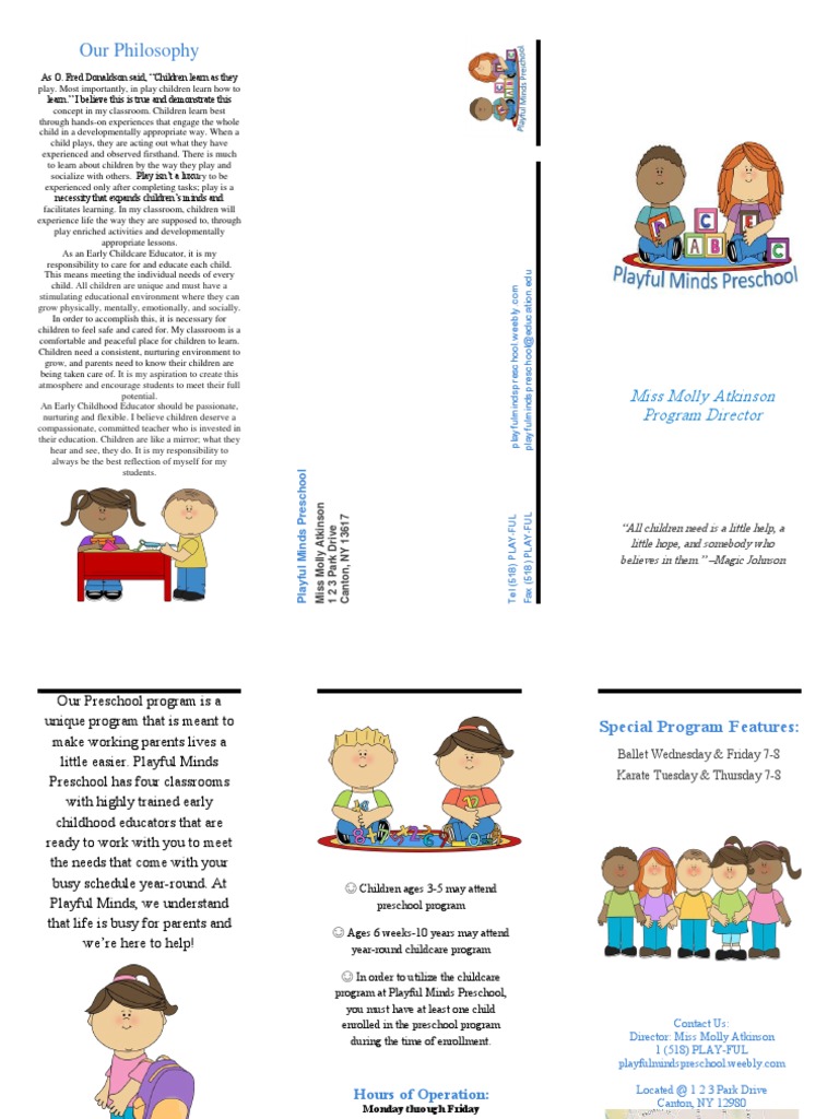 Brochure 1 | PDF | Preschool | Child Care