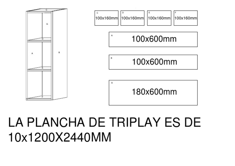 A diagram showing the dimensions and layout of various sheet materials ...